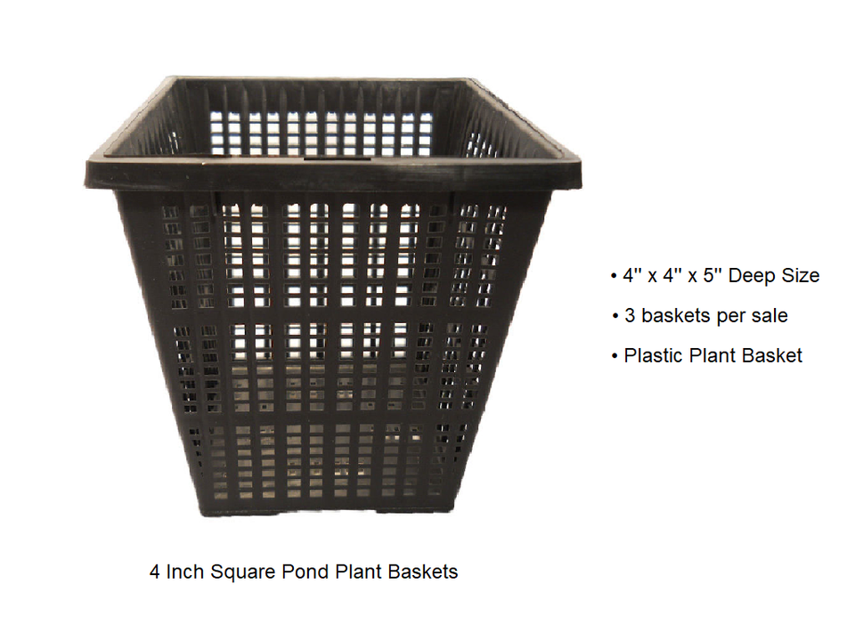 4" Sq Aquatic Slotted Mesh Plastic Pond Plant Baskets, Water Garden ...