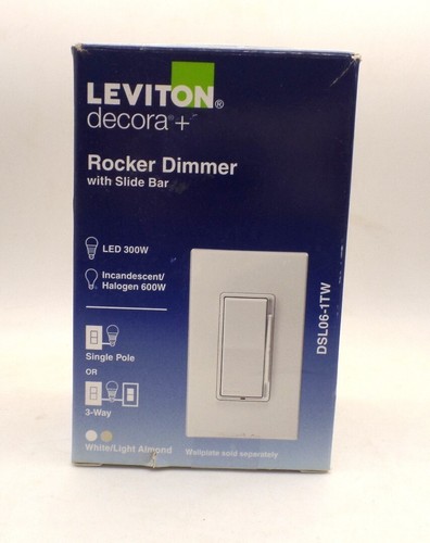 LEVITON DSL06-1TW DECORA ROCKER DIMMER WITH SLIDE BAR (IN WHITE) | eBay