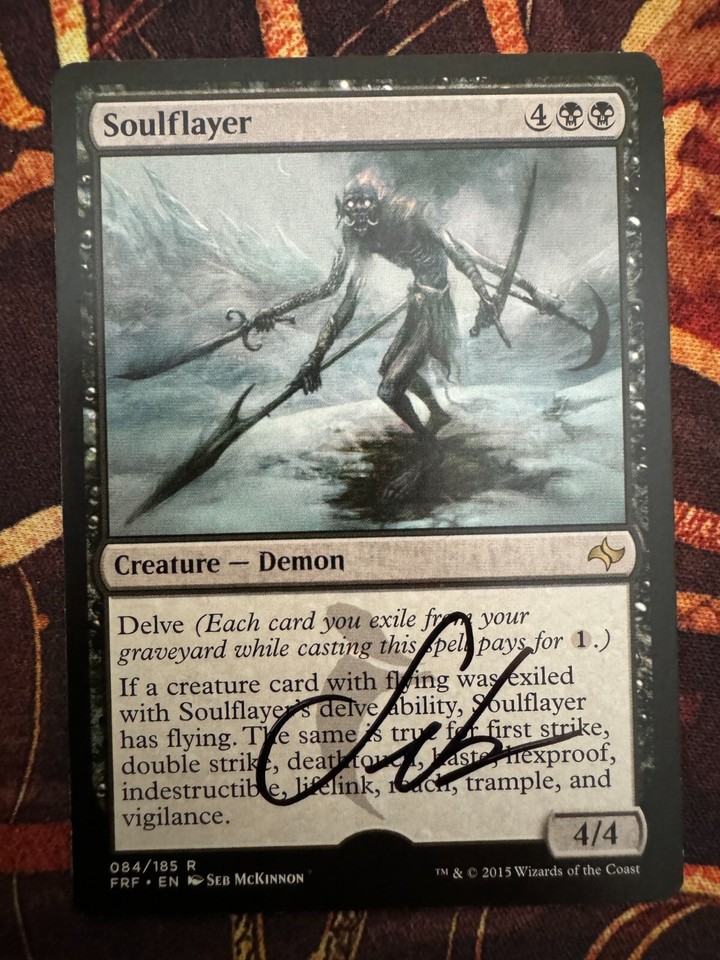 Soulflayer Seb McKinnon Signed Artist Proof Sketched MTG AP Magic ...