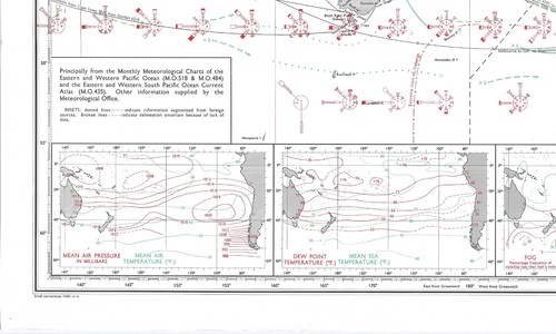 5128(3) Routing Chart South Pacific Ocean March Chart Map Maritime ...