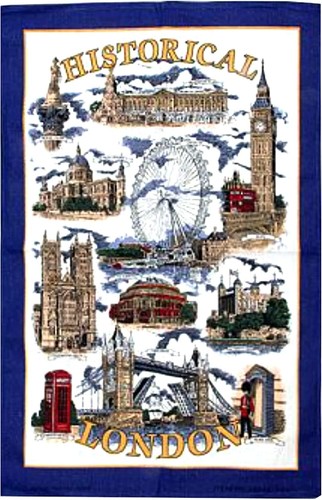 BRAND NEW TEA TOWEL - HISTORICAL LONDON BY ELGATE - 100% COTTON - WORTH ...
