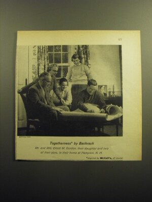 1958 McCall's Magazine Ad - Togetherness by Bachrach Mr. Mrs. Elliott M ...
