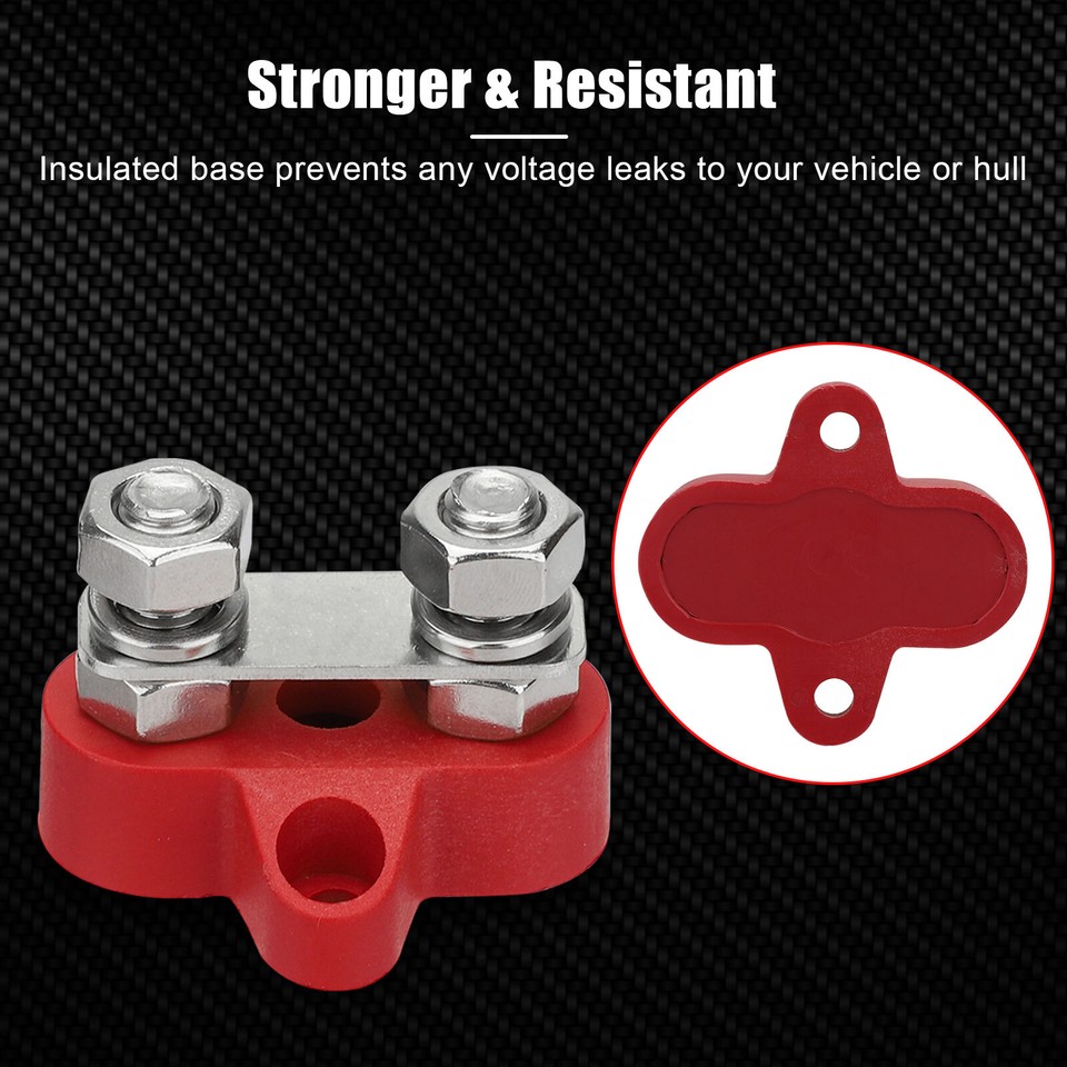 Battery Terminal Block Positive Negative M8 Dual Studs Junction for RV ...