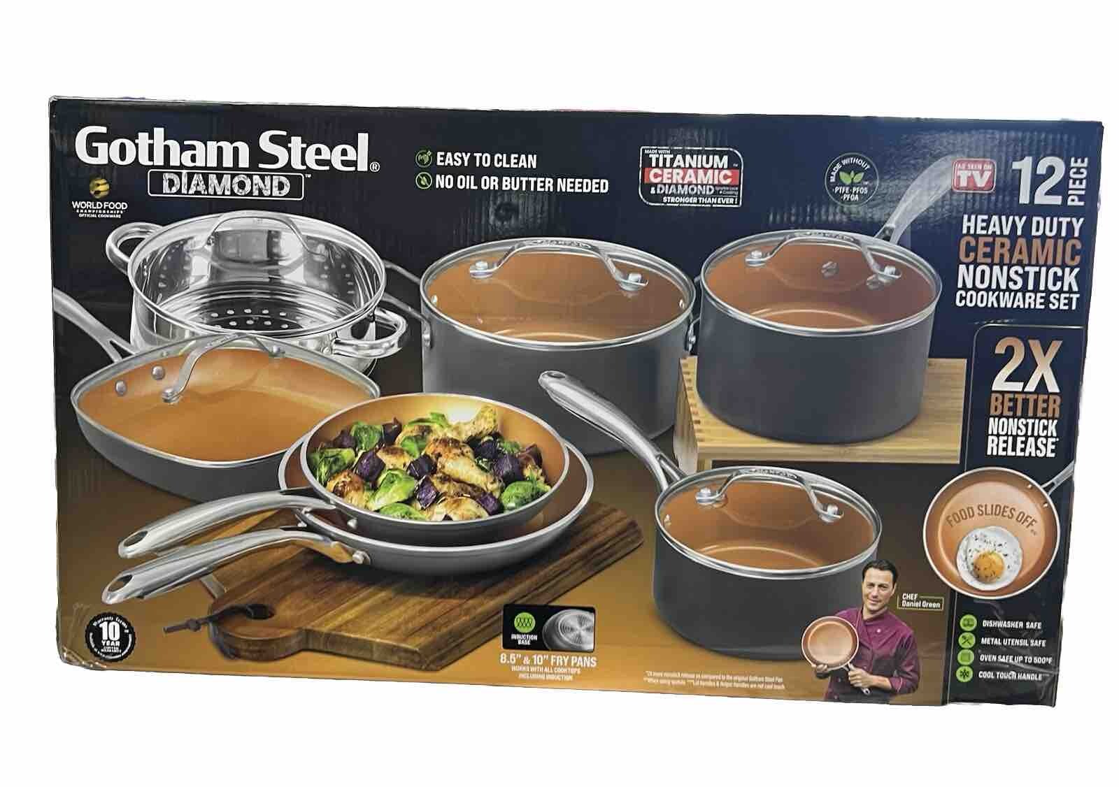 Gotham Steel 7132 Diamond Cookware Set, 12pc | eBay
