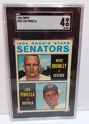 1964 Topps #167 Lou Piniella/Mike Brumley RC SGC 4 VG-EX Washington ...