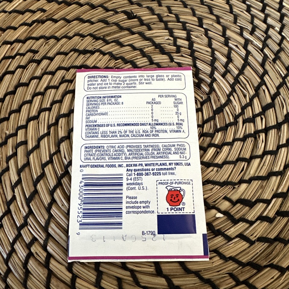 Vintage Kool Aid Purplesaurus Rex Grape lemonade Mix Unopened Packet | eBay