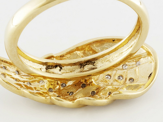 .10ctw Diamond Engild(Tm) 14k Yellow Gold Over Sterling Silver Angel ...