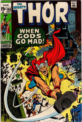 The Mighty Thor #180 1970 VF- 7.5 Stan Lee and Neal Adams! "When Gods ...