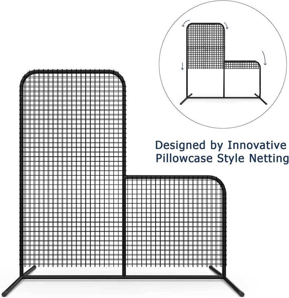 L-Screen Baseball Pitching Screen 7X7Ft, Baseball Pitching Net ...