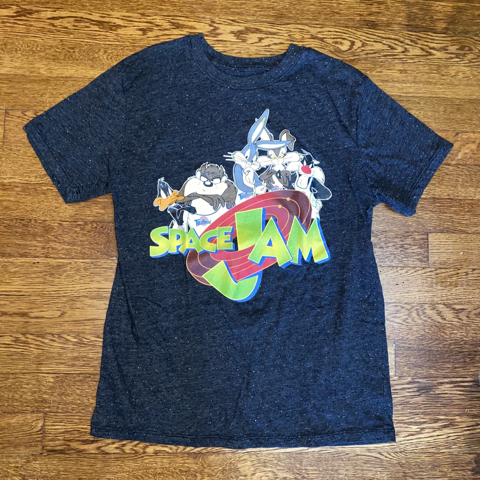 Official Space Jam T-Shirt Black Speckle Bugs Daffy … - Gem