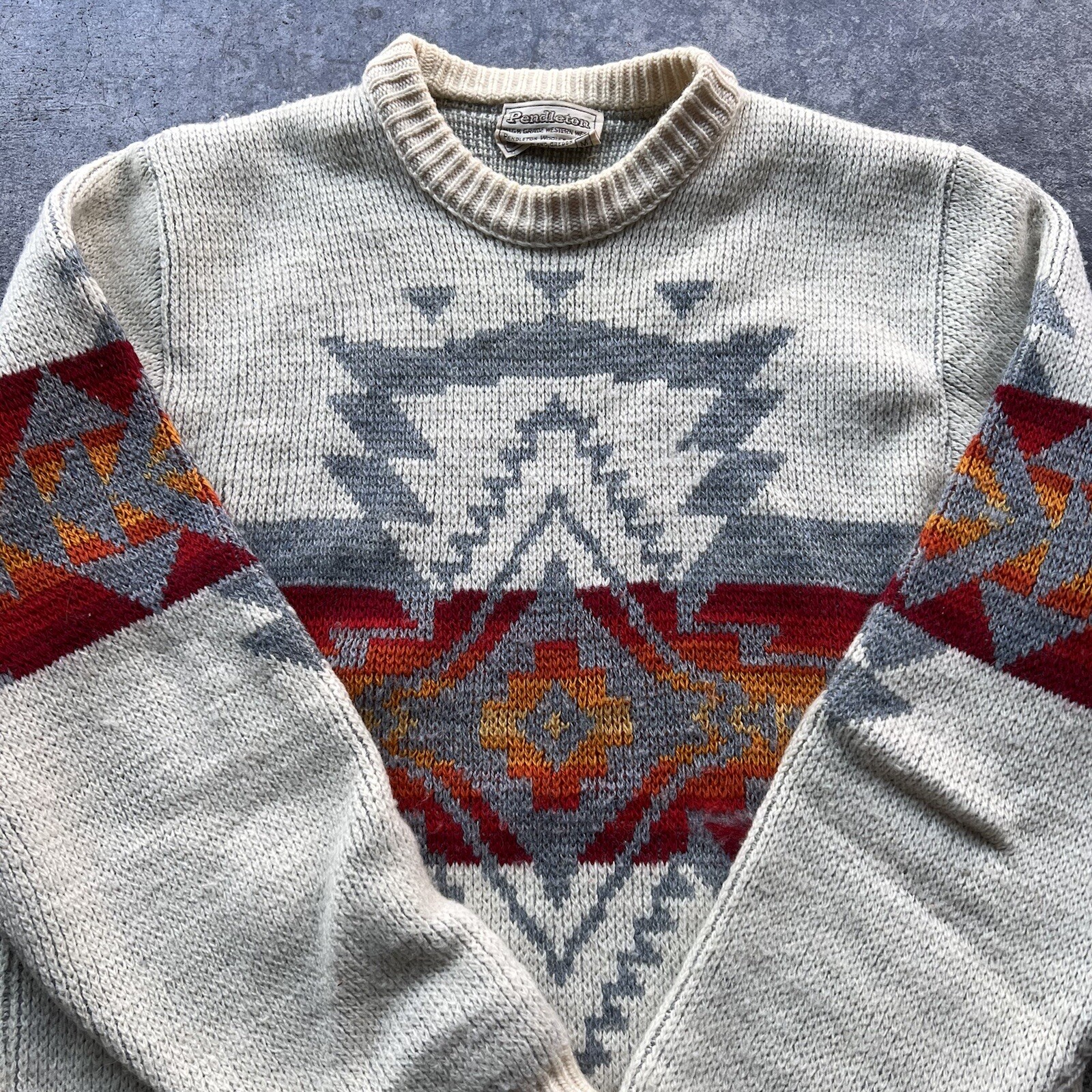 Vintage 70s Pendleton Chief Joseph Wool Aztec Print Sweater Crewneck ...