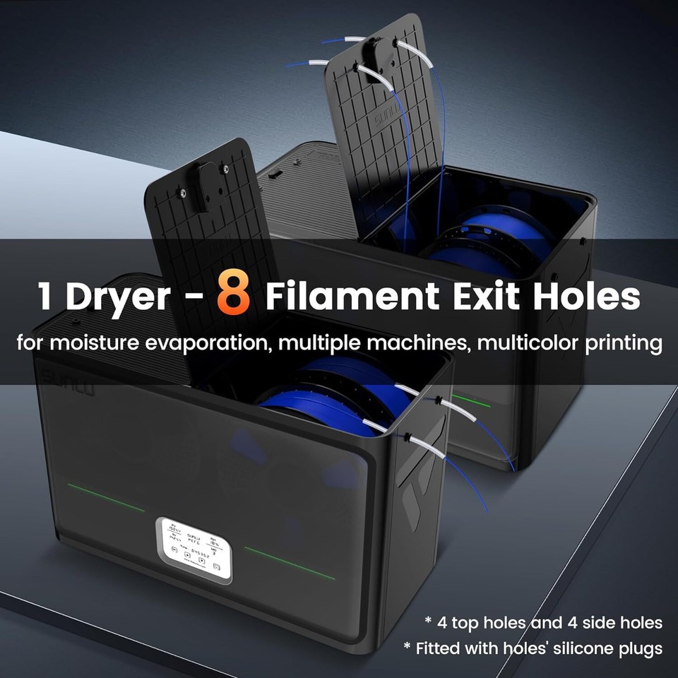 SUNLU S4 Filament Dryer Box Black,Weight 4.8KG,Hold 4 Rolls 1KG ...