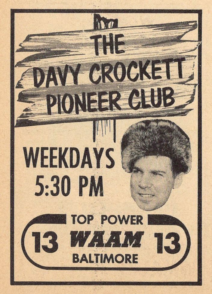 1955 WAAM BALTIMORE TV AD ~ THE DAVY CROCKETT PIONEER CLUB | eBay