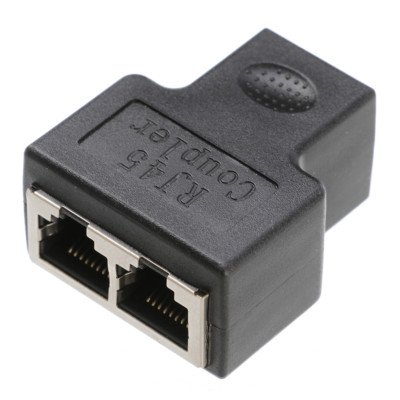 RJ45 1 Female to 2 Female LAN Network Ethernet Connector Extension ...