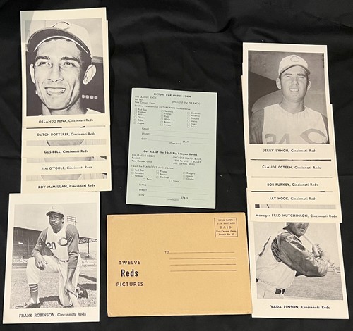 RARE 1960 CINCINNATI REDS PICTURE PACK 12 PHOTOS w/ ENVELOPE FRANK ...
