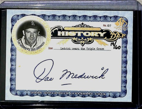 2006 Upper Deck SP Legendary Cut Signature Autograph #PHC-ME Joe ...