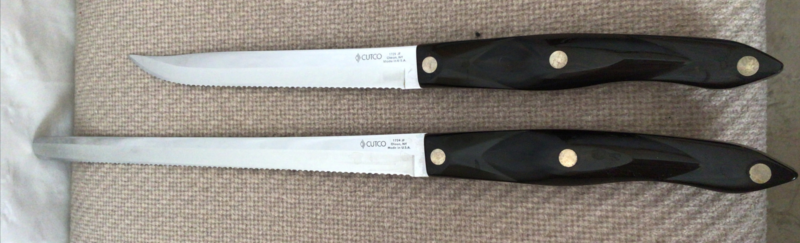 Cutco Slicer Knife 1724 & Cutco Small Carver Knife 1729 Classic Dark ...