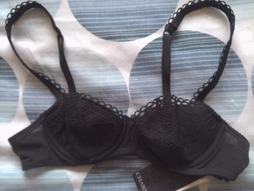 32A - New Charnos 'Misty' Underwired Lightly Padded Bra Black UK Size ...