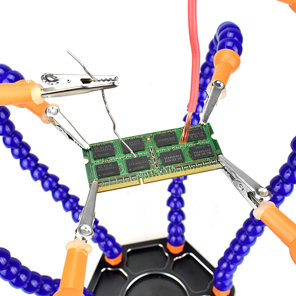 Welding Helping Hand 6 Flexible Arms Rotatable Clips PCB Holder for PC ...