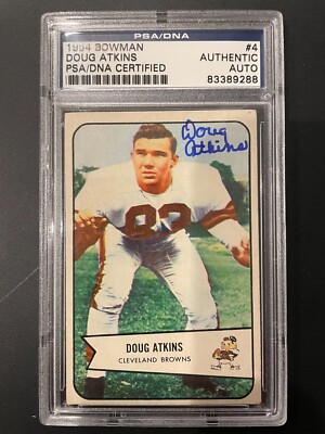 Doug Atkins signed 1954 Bowman Rookie card Football Hall of Famer PSA ...