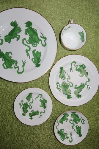 Full Wedgwood Bone China Chinese Tigers Green Set | eBay