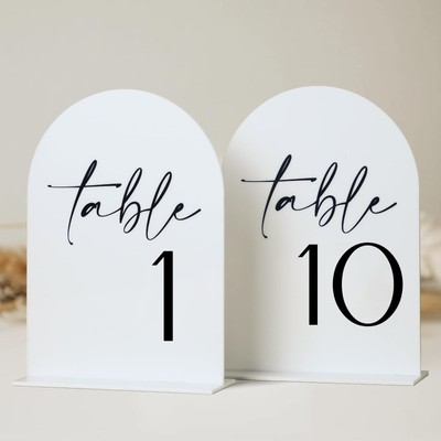 Table Numbers 1-10 Frosted Arch Acrylic Table Numbers Table Signs ...