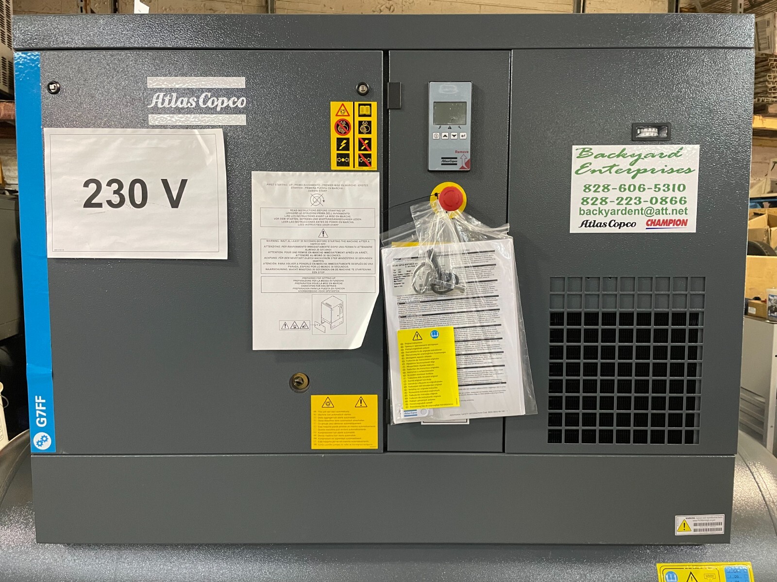 10 hp G7FF Atlas Copco rotary screw air compressor | eBay