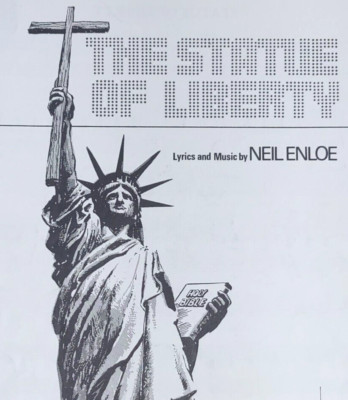 The Statue of Liberty, Neil Enloe 1974 SHEET MUSIC Holy Bible Raised ...