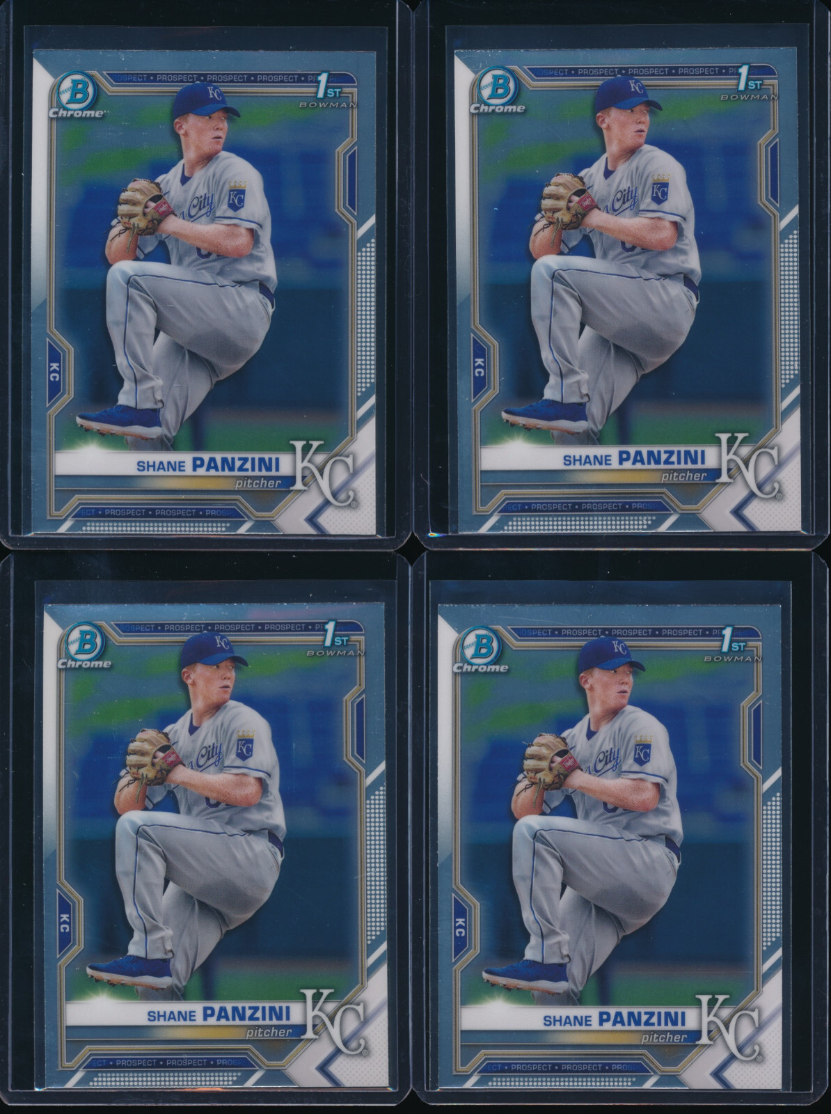 Lot of (4) SHANE PANZINI 1st 2021 Bowman Chrome Draft Royals Rookie ...