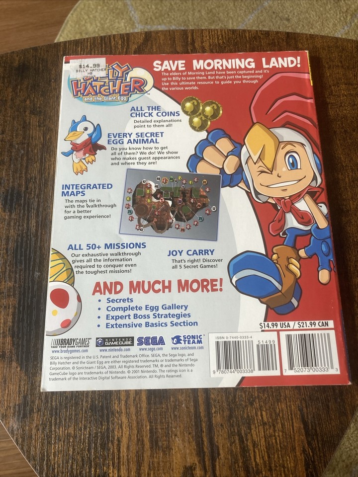 Billy Hatcher and the Giant Egg Official Strategy Guide GameCube SEGA ...