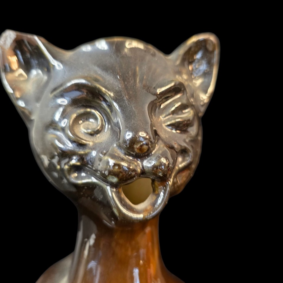 Rudolph Lorber Weller Pottery artist early Signed pottery cat pitcher ...