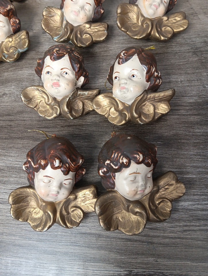 Cherub Angel Face Ornaments Blow Molds 10pc 3"x3" Romantic Decor ...