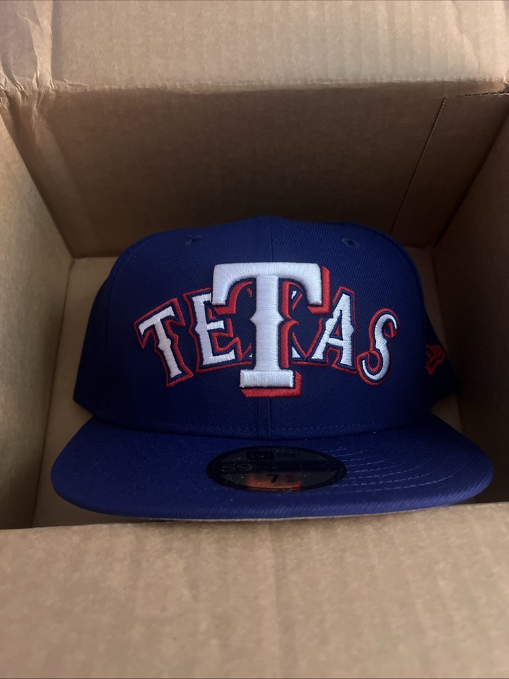New Era 59fifty Texas Rangers TETAS RARE overlap size 7 5/8 | eBay