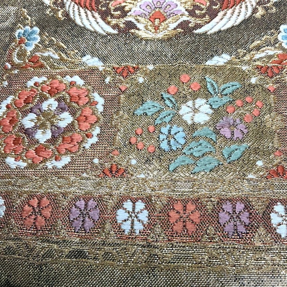 b33 Pure silk six-bag obi gold phoenix beautiful item kimono | eBay UK