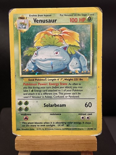 Pokemon Card Venusaur 15/102 Holo Rare Base Set 1999 WOTC Played 3 | eBay