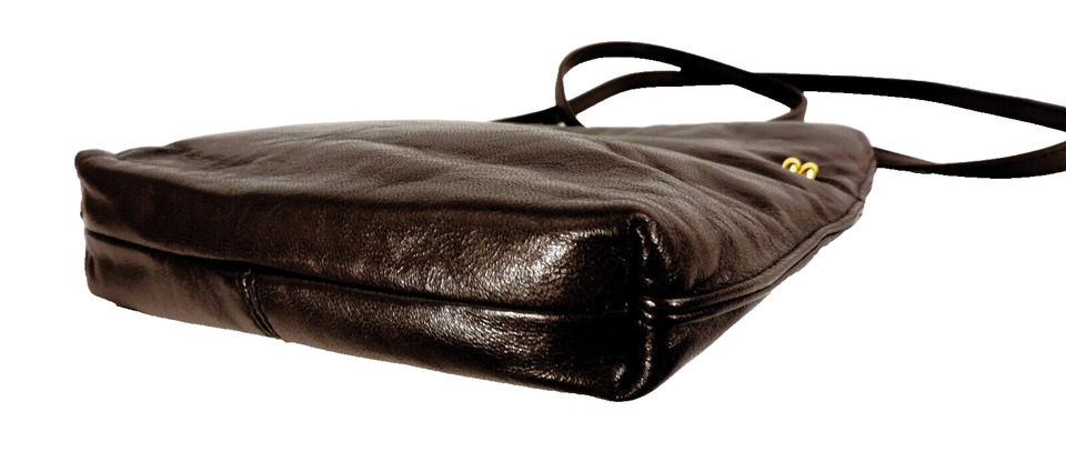 BECHAMEL Crossbody Shoulder Bag Purse Handbag Brown Vegan Leather Zip ...