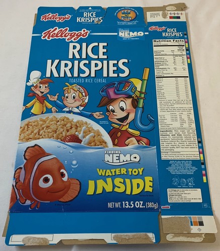 2002 Kellogg's RICE KRISPIES cereal box ~ Disney/Pixar Finding Nemo | eBay