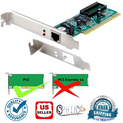 Realtek rtl8169 Ethernet LAN Low Profile PCI Network Controller Card 10 ...