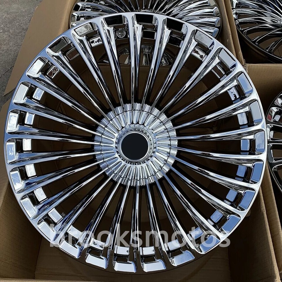 1PC CUSTOM CHROME MULT SPOKE STYLE WHEELS RIMS FITS MERCEDES BENZ W222 ...