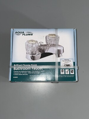 Aqua Plumb Two Handle Bathroom Faucet 1550601 Fits Standard 4" Centers ...