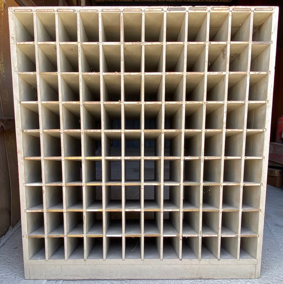 Vintage Post Office Mail Sorter Antique 108 Cubby Hole Cabinet | eBay