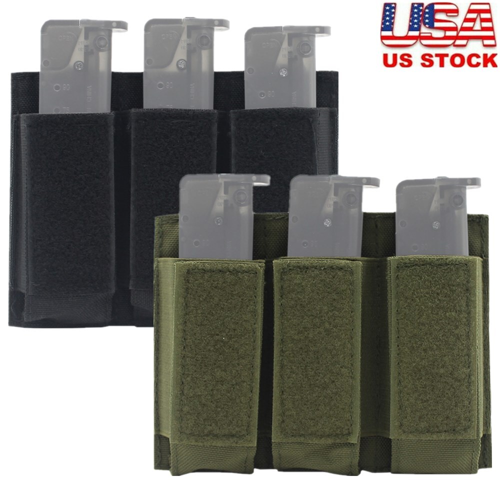 Tactical Triple Magazine Pouch Military Molle Mag Pouch Pistol Ammo Mag ...