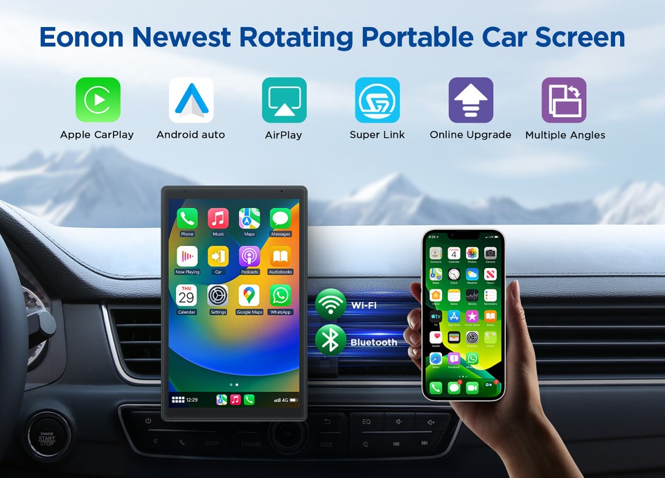 Universal 8.95"Apple CarPlay Touch Screen Car Radio Android Auto ...