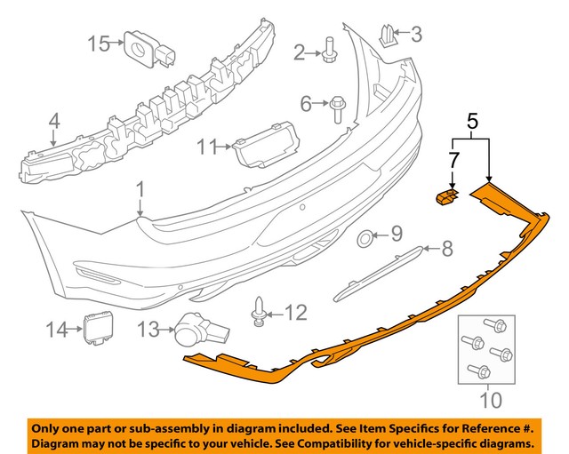2015 - 2017 Ford Mustang GT Rear Lower Bumper Lip Valance Dual Exhaust ...