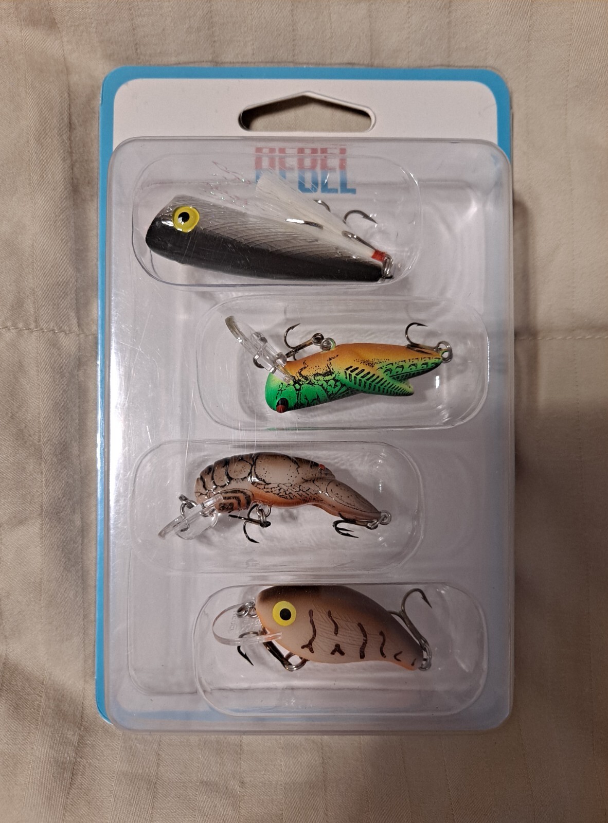REBEL Topwater #2 Four Pack of Lures Popper and Crankbaits Great Small ...