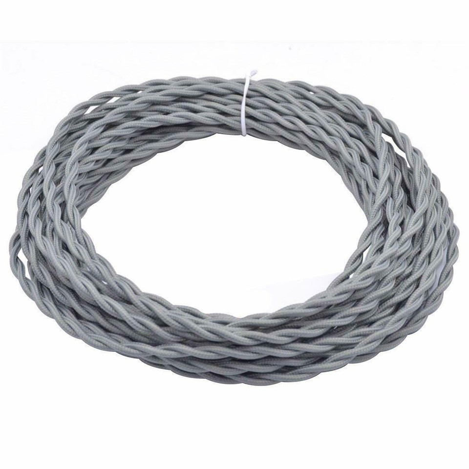 Vintage 2/3 Core Fabric Lighting Cable Twisted / Braided Fabric Flex ...