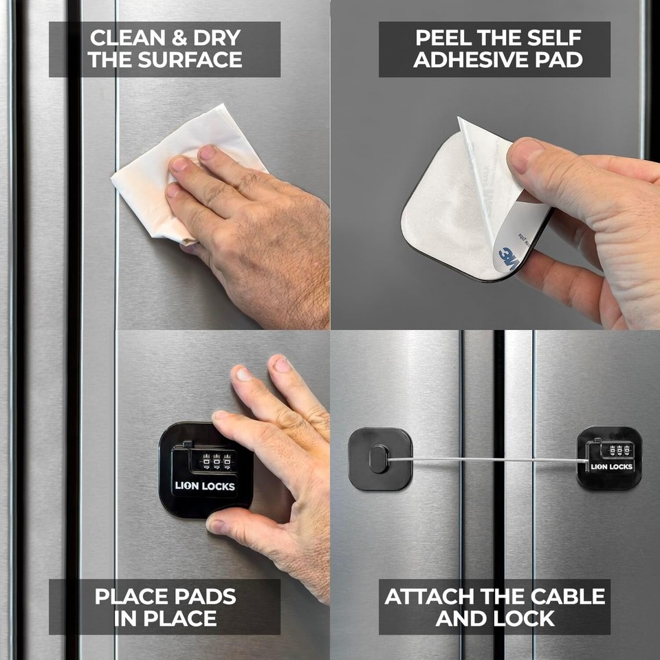 2Pack Refrigerator Lock Combination, Fridge Locks for Adults and Kids ...