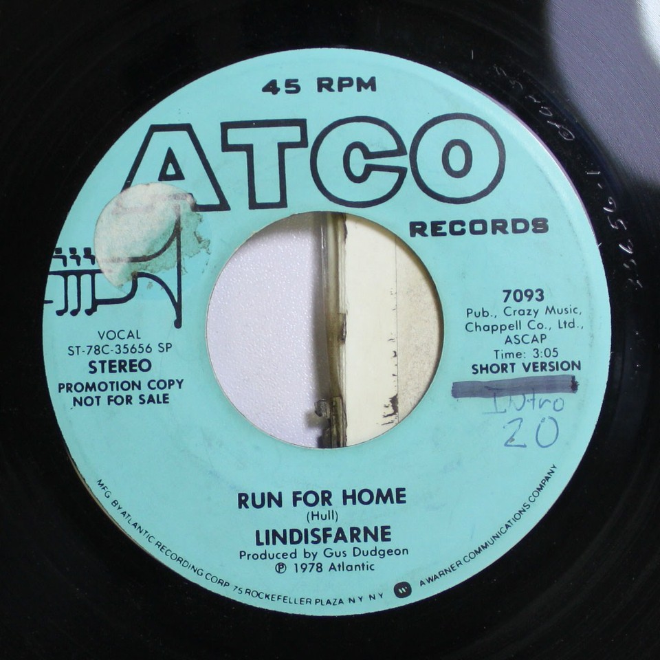 Pop 45 Lindisfarne - Run For Home / Run For Home On Atco Records | eBay