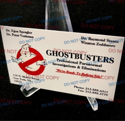Ghostbusters embossed glossy logo & print Movie replica prop business ...