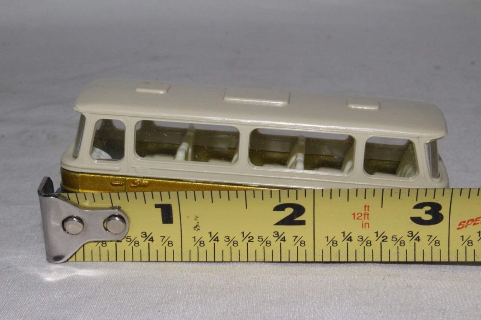 MATCHBOX SUPERFAST #12 SETRA COACH BUS, GOLD, CLEAR WINDOWS, NICE ...